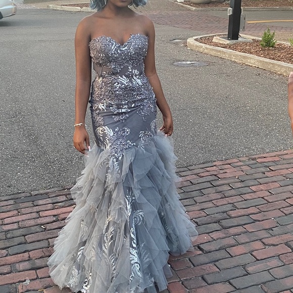 Jovani | Dresses | Gunmetal Prom Or Formal Dress Great Condition Worn ...